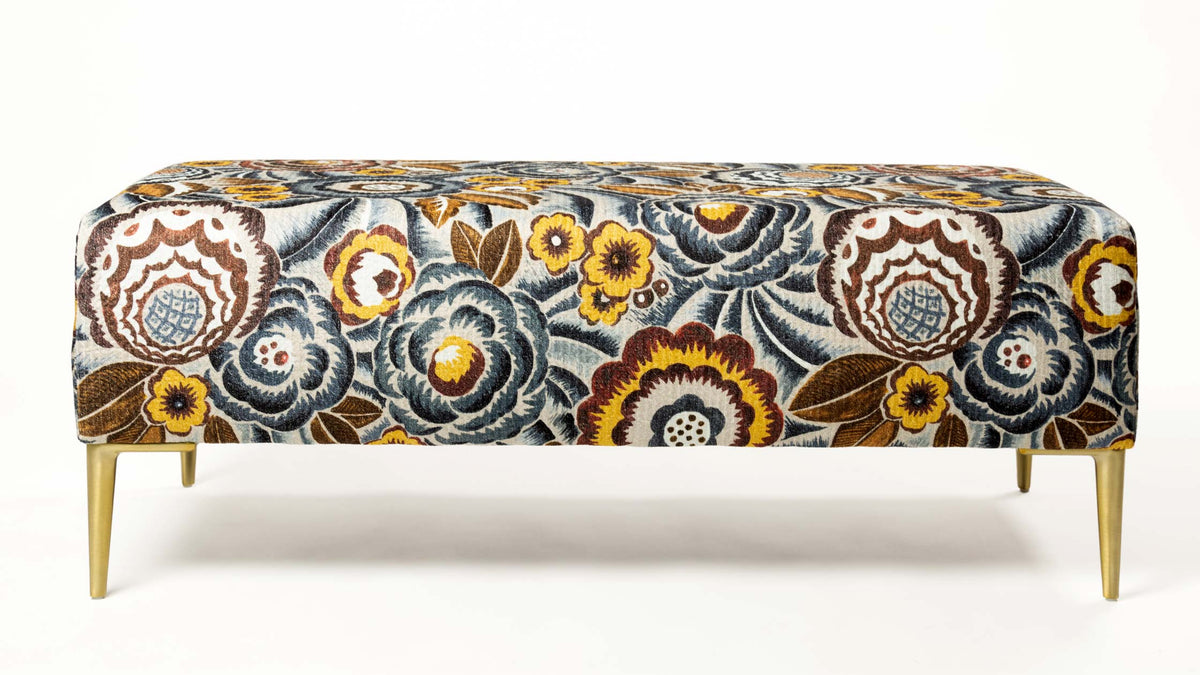 A Fabulous Velvet Floral Ottoman by Gorgeous Creatures