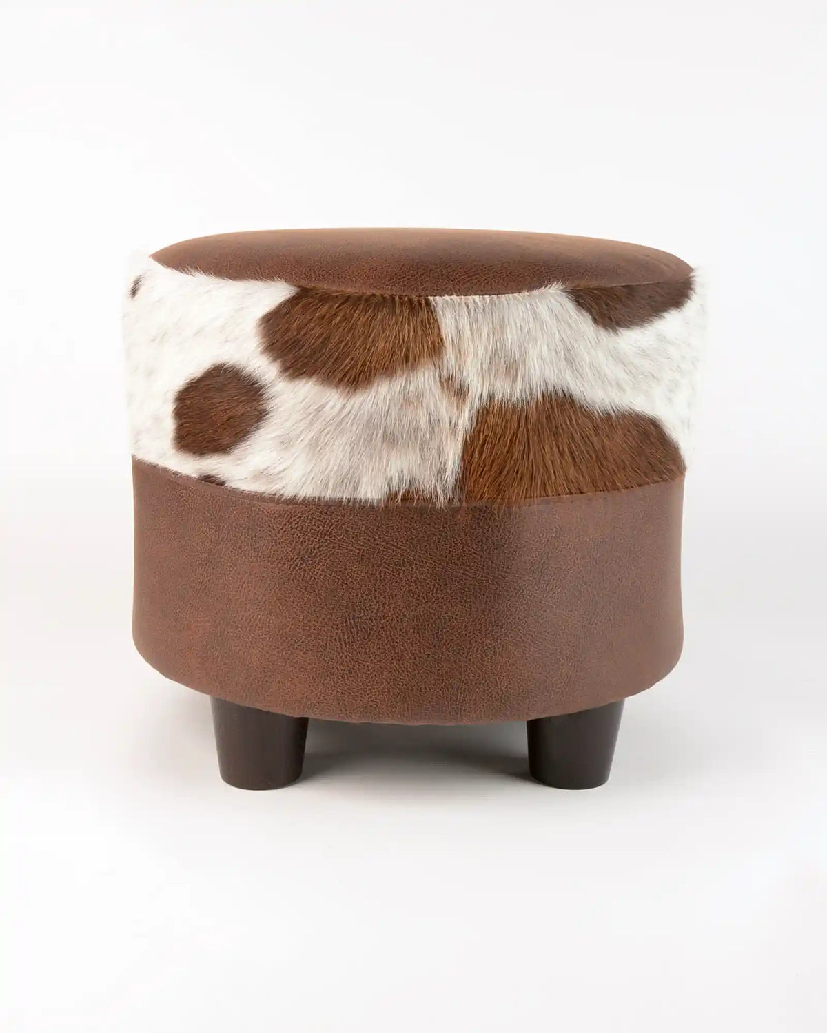 Small Footstools NZ #2 | Mix Fabric and Cowhide — Gorgeous Creatures