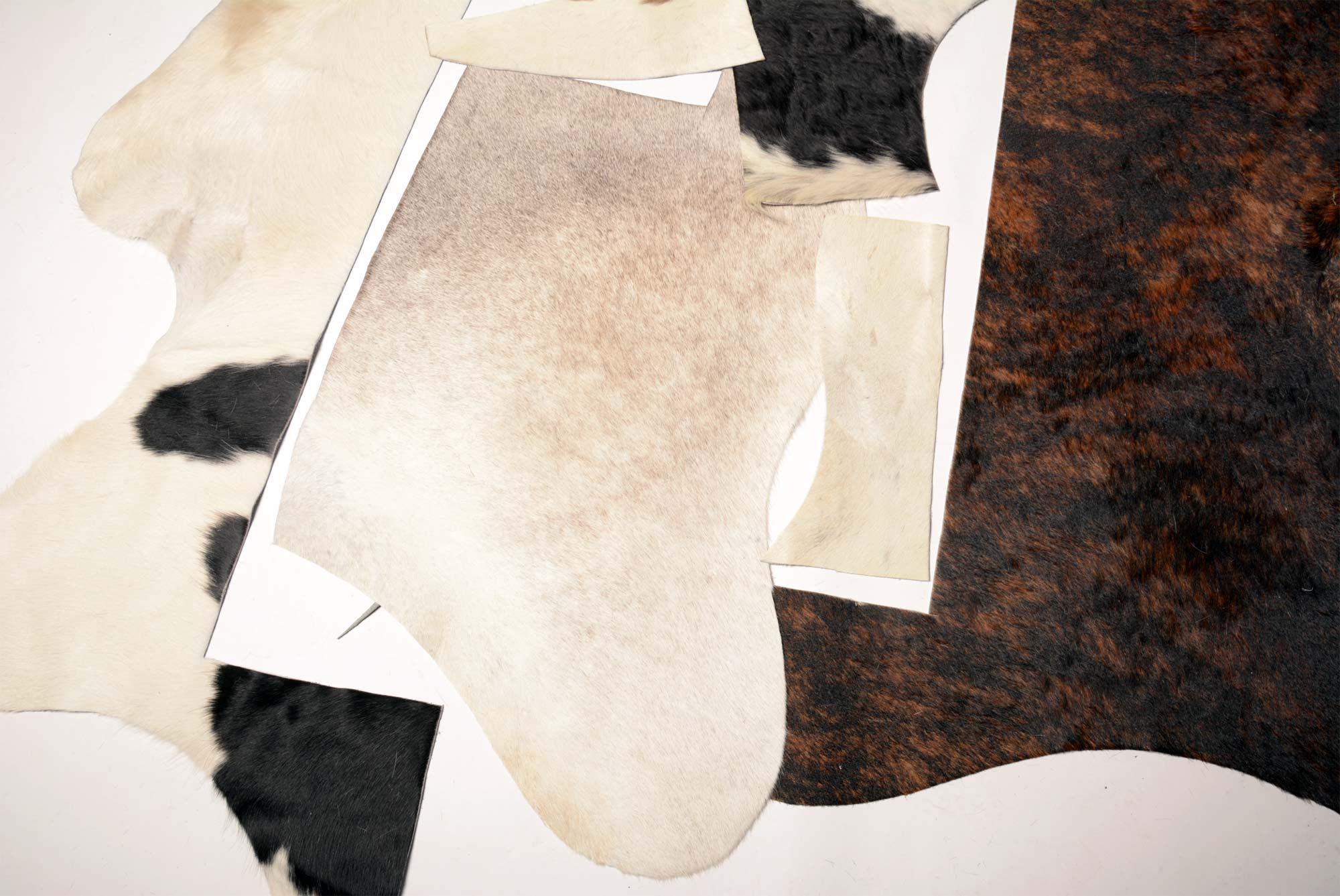 Bag 5 cowhide off-cuts scraps mixed colours — Gorgeous Creatures