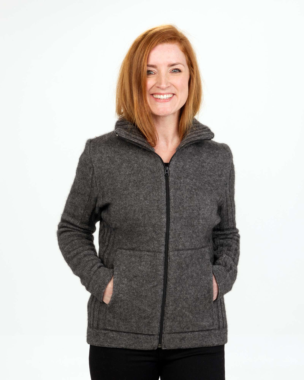 Grey Merino Wool Zip Jacket NZ Knitwear — Gorgeous Creatures