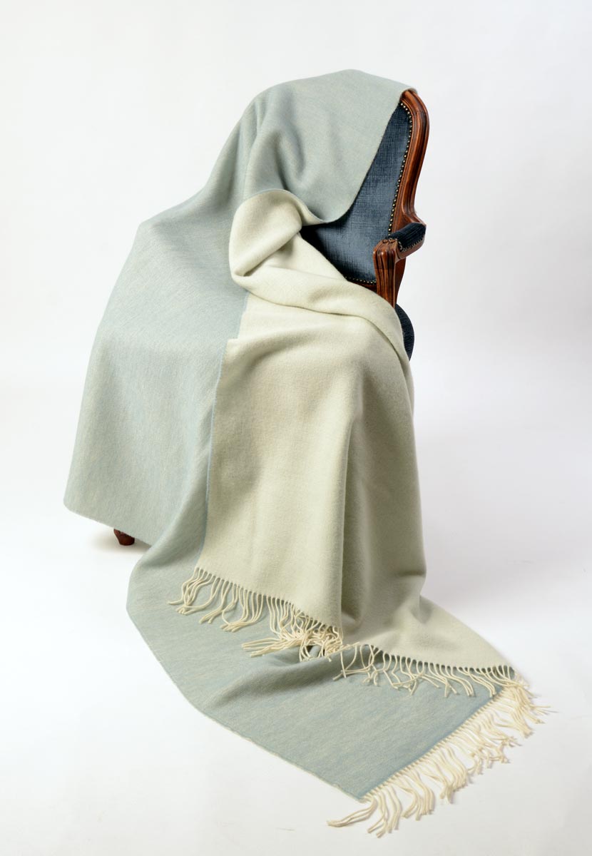 Light Blue & Cream Double Sided Wool Blanket in NZ — Gorgeous Creatures