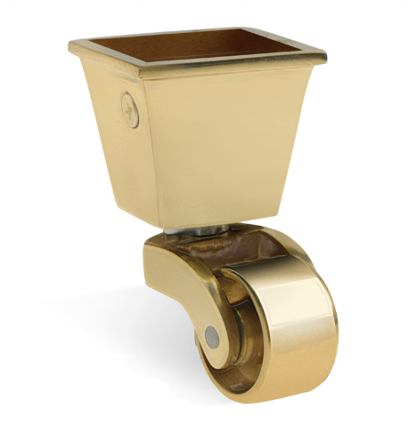 Square Cup Caster Wheels Brass 32mm — Gorgeous Creatures