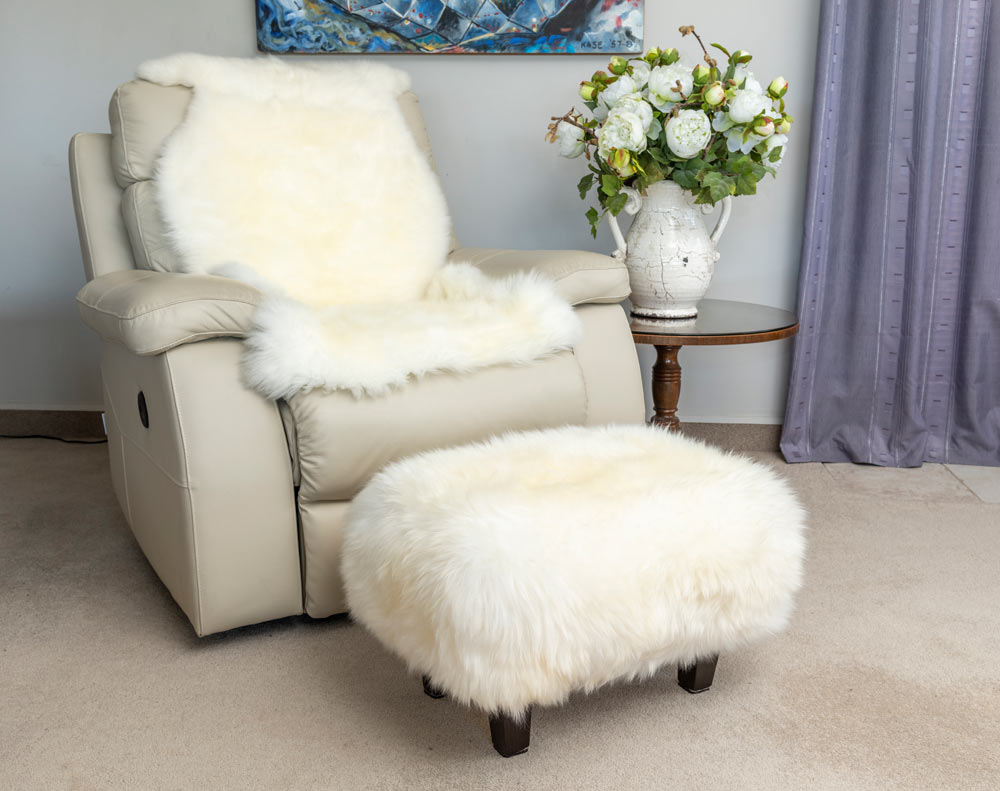 Sheepskin Footstool NZ | Wool Footstool or Ottoman — Gorgeous Creatures