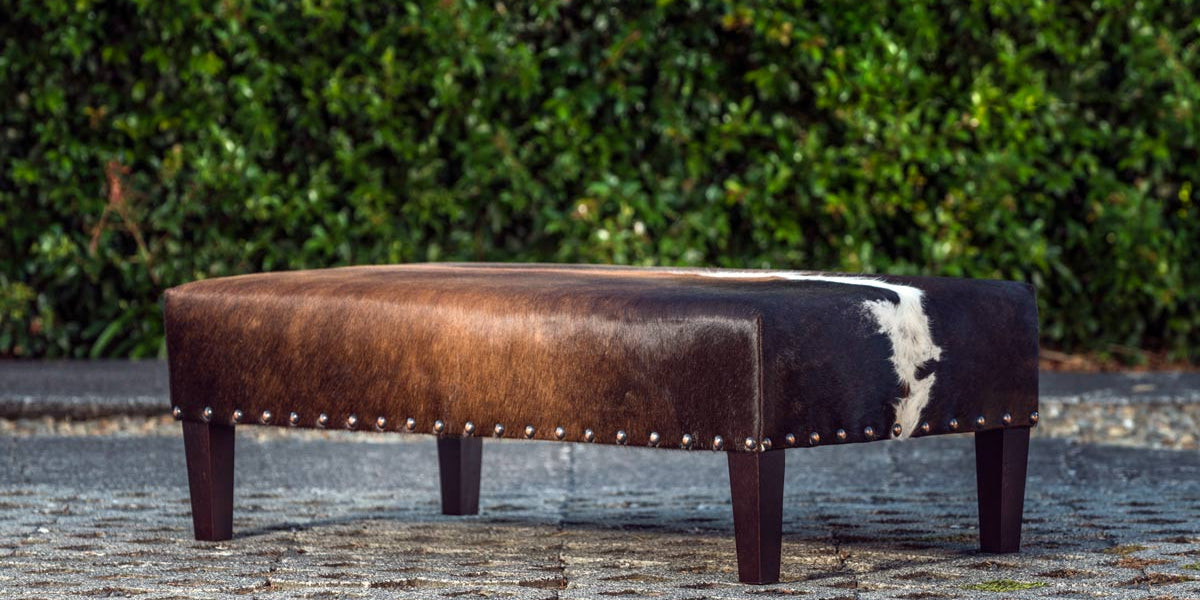 Cowhide Ottoman With Studs Christchurch NZ — Gorgeous Creatures